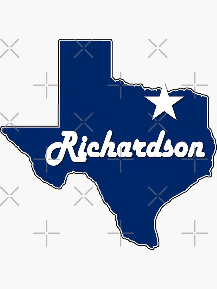 "City of Richardson Texas Lone Star State Map Navy Blue" Sticker for ...