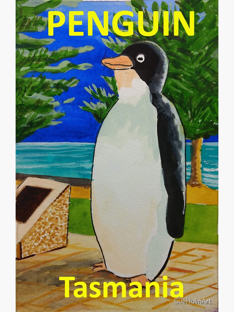 "Penguin Tasmania sticker" Sticker for Sale by SueHolmArt | Redbubble