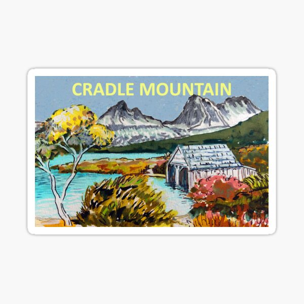 "Cradle Mtn sticker" Sticker for Sale by SueHolmArt | Redbubble