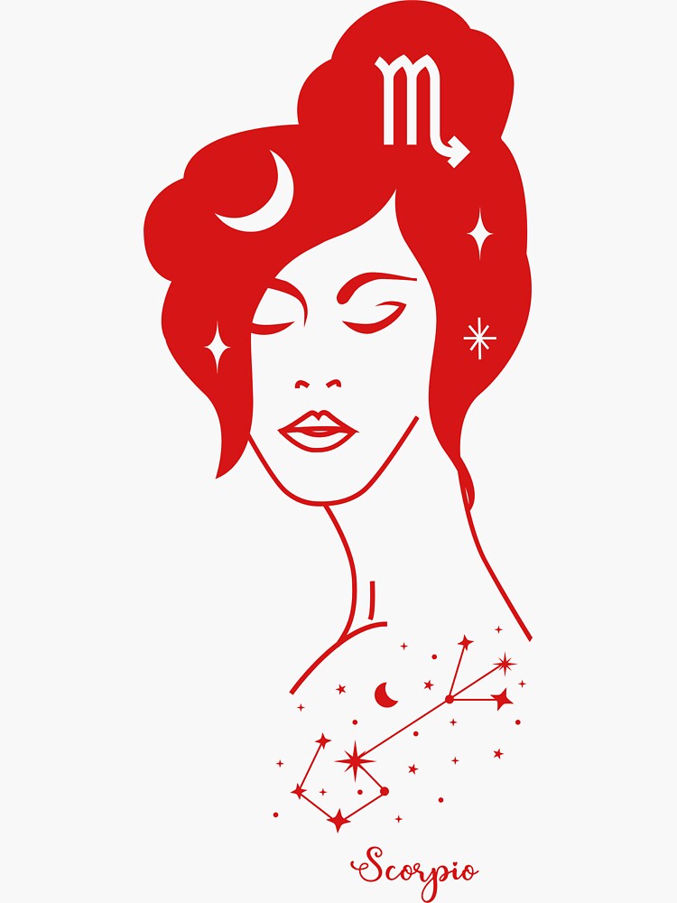 "Scorpio Goddess Zodiac Sign " Sticker for Sale by MandyDesignZ | Redbubble