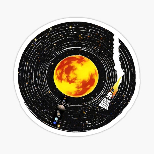"Vinyl Space Record" Sticker for Sale by EdgarStudio | Redbubble