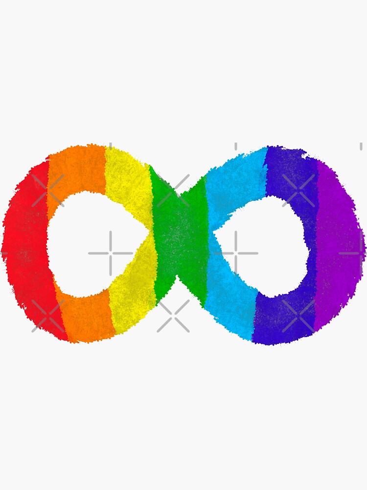 "Rainbow Infinity Symbol for Autism Acceptance/Awareness " Sticker for ...