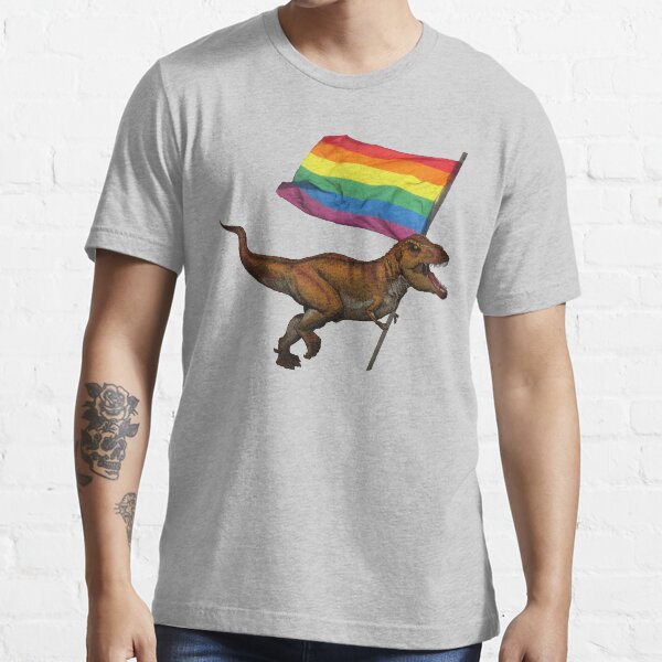 "LGBT Pride Flag Tyrannosaurus Rex" T-shirt for Sale by ProudApparel ...