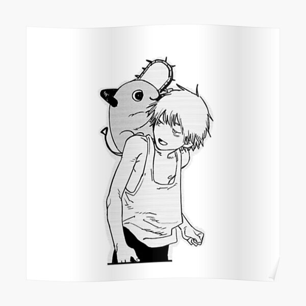 "Baby Denji and Pochita" Poster for Sale by keelsome | Redbubble