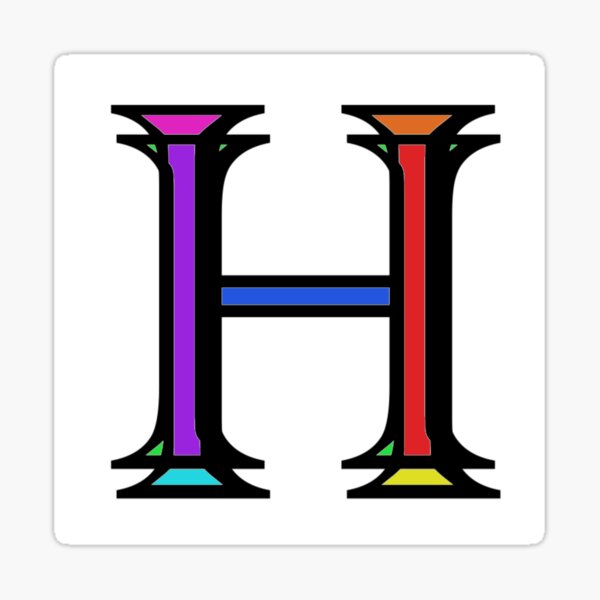 "Colorized letter H Initial " Sticker for Sale by RemieJames | Redbubble