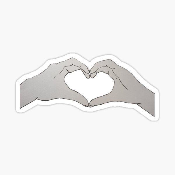 "Hand heart shape" Sticker for Sale by vnicethings | Redbubble