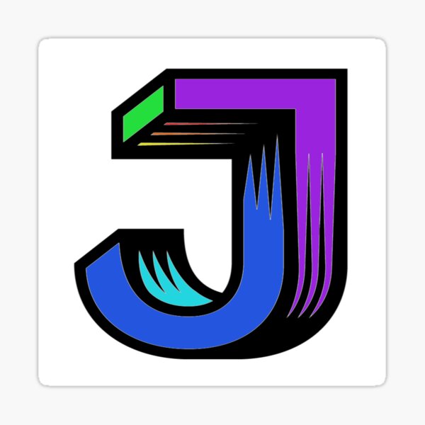 "Colorized letter J Initial " Sticker for Sale by RemieJames | Redbubble