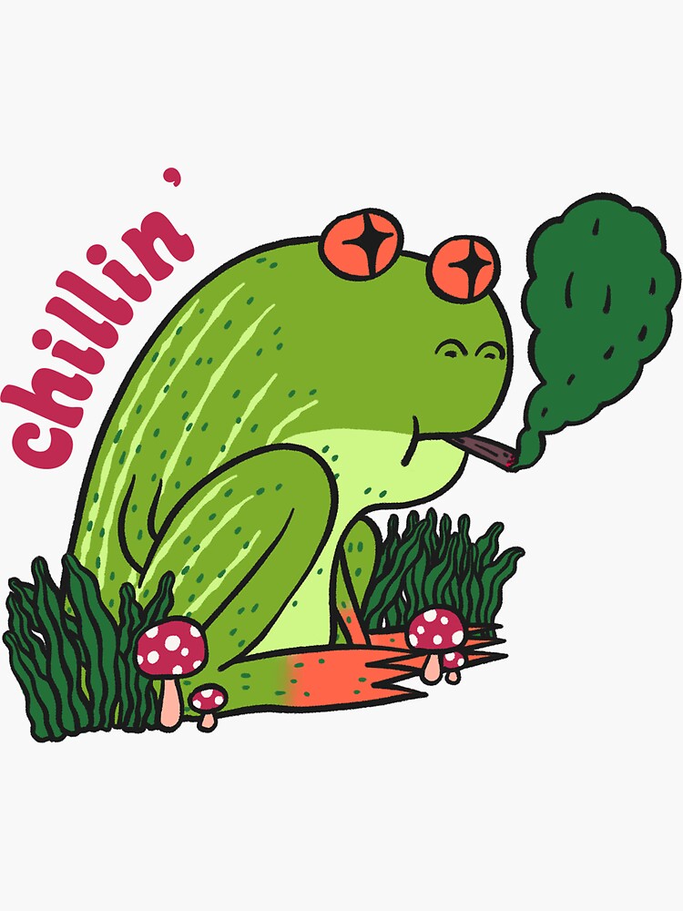 "Chillin' Frog" Sticker for Sale by ulapboi | Redbubble
