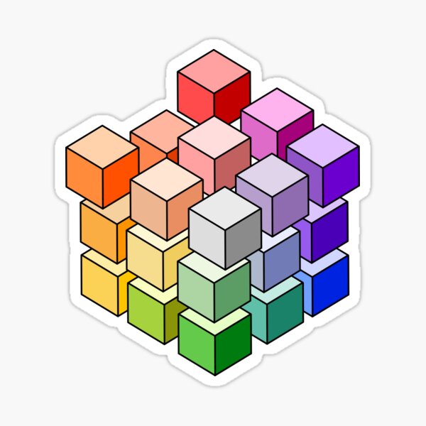 "Rainbow color wheel cube" Sticker for Sale by synectikos | Redbubble