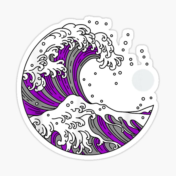 "Asexual pride japanese wave, lgbtq ace flag, lgbt asexuality" Sticker ...