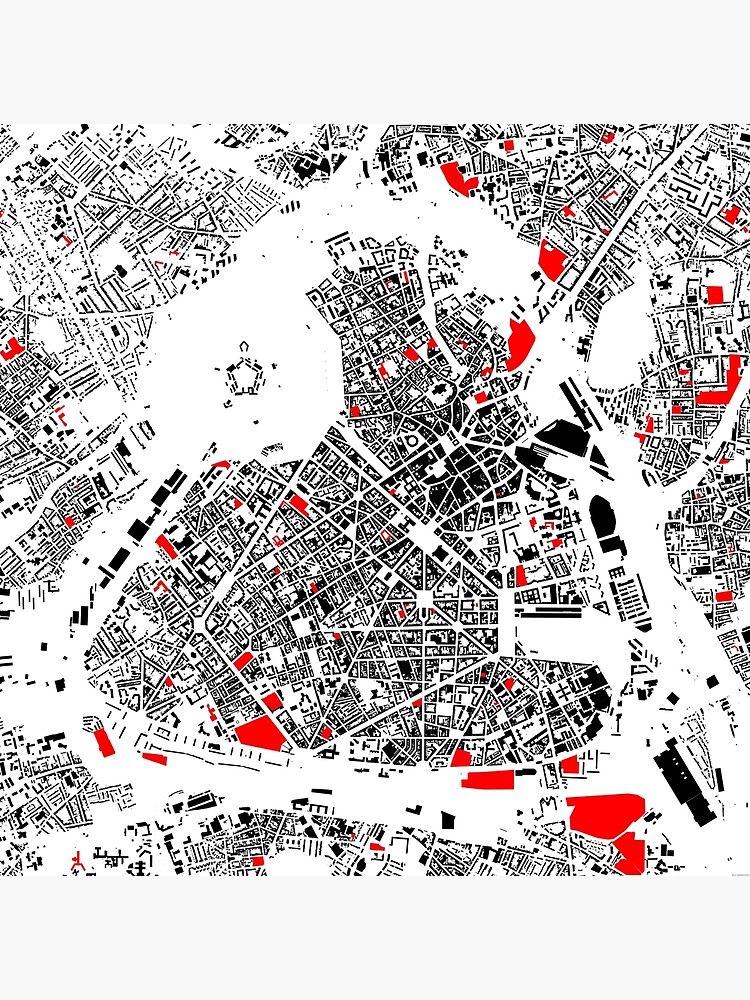 "Map of Lille, France with its schools in color" Poster for Sale by ...