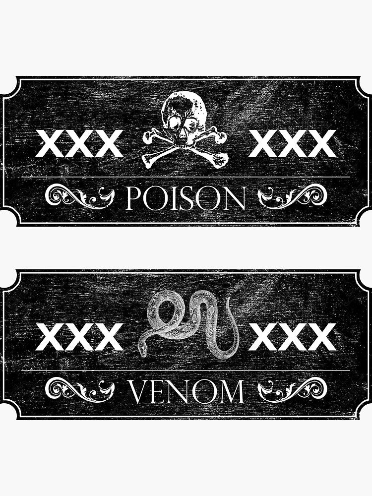 "Skull Poison and Snake Venom Labels " Sticker for Sale by ...
