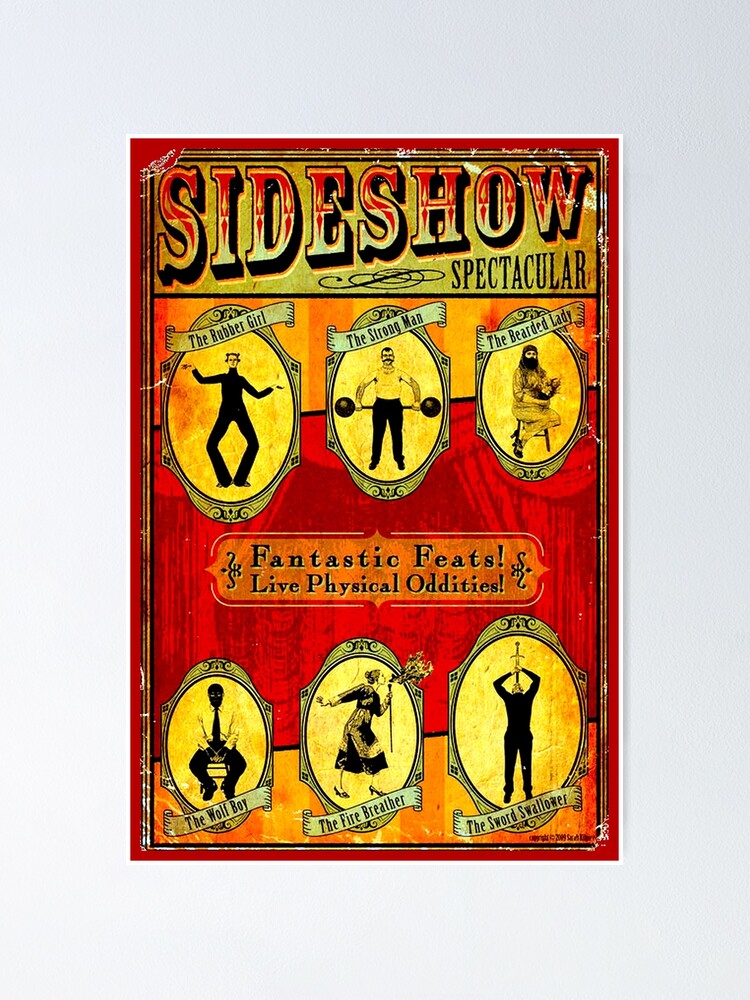 "SIDESHOW SPECTACULAR; Vintage Circus Advertising Print" Poster for ...
