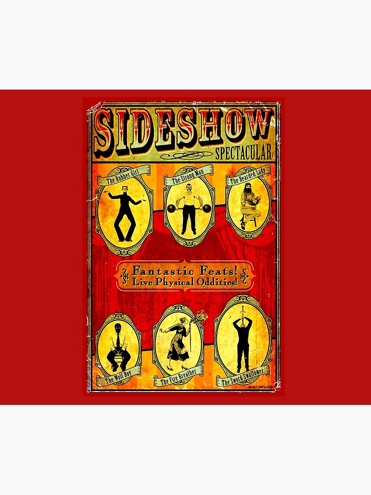 "SIDESHOW SPECTACULAR; Vintage Circus Advertising Print" Tapestry by ...