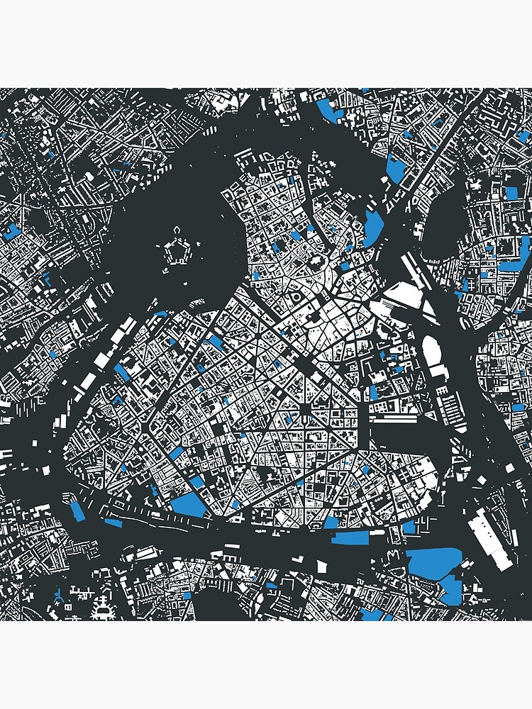 "Map of Lille, France with its schools in color" Poster for Sale by ...