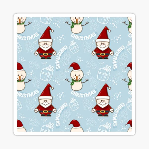 Pegatina «Patchwork de ilustración de Navidad de Papá Noel» de ...