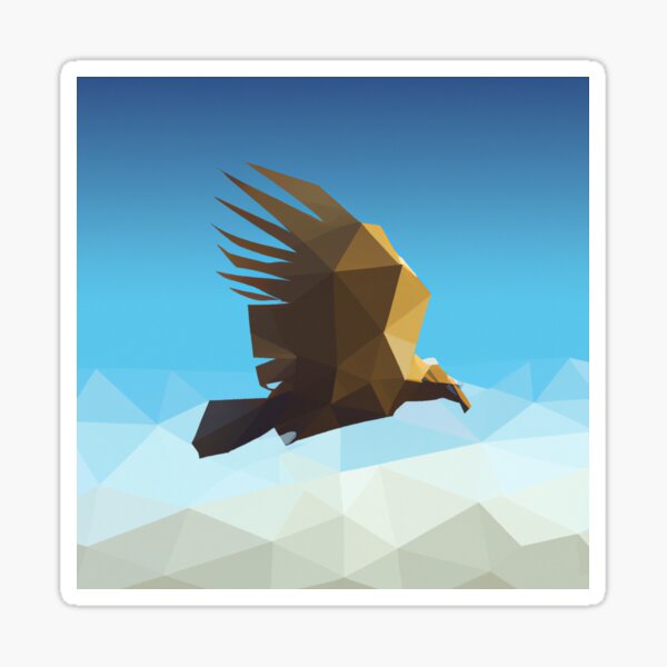 "Poly Eagle flying through the sky" Sticker for Sale by BaileyDunn22 ...