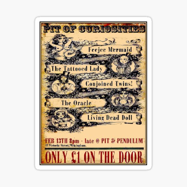 "CIRCUS SIDESHOW : Vintage Curiosities Advertising Print" Sticker for ...
