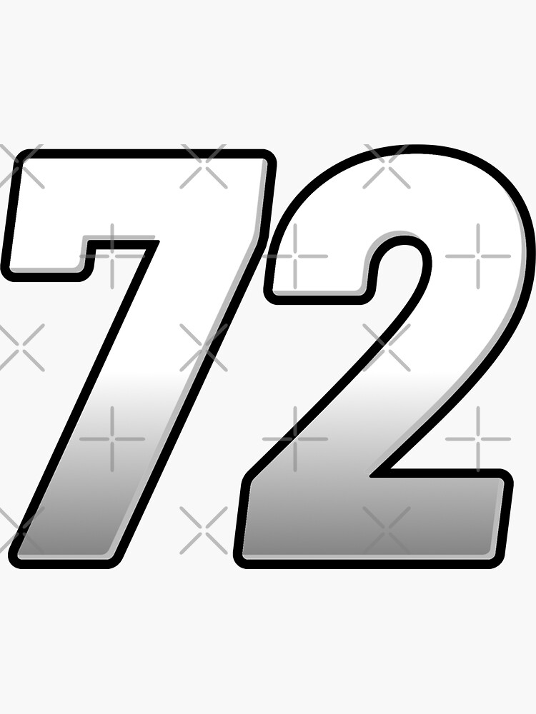 "Racing Number 72" Sticker for Sale by dennystee | Redbubble