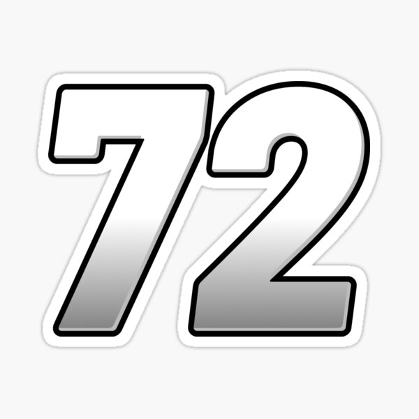 "Racing Number 72" Sticker for Sale by dennystee | Redbubble