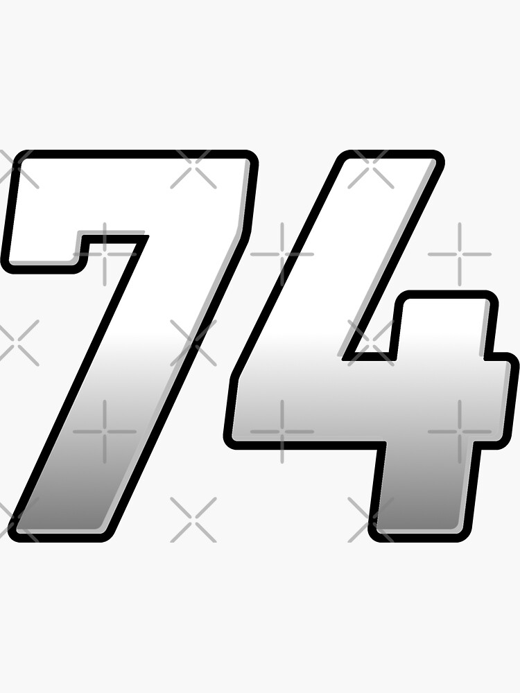 "Racing Number 74" Sticker for Sale by Denti Kanys ⭐⭐⭐⭐⭐ | Redbubble