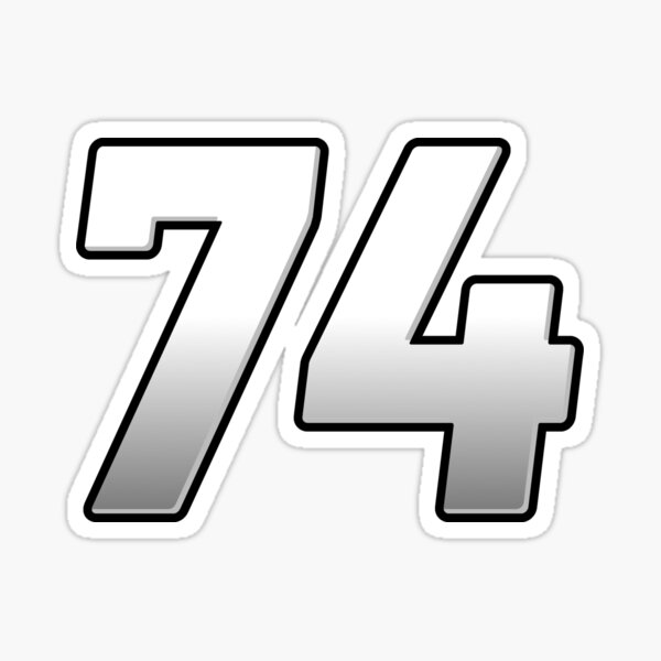 "Racing Number 74" Sticker for Sale by dennystee | Redbubble
