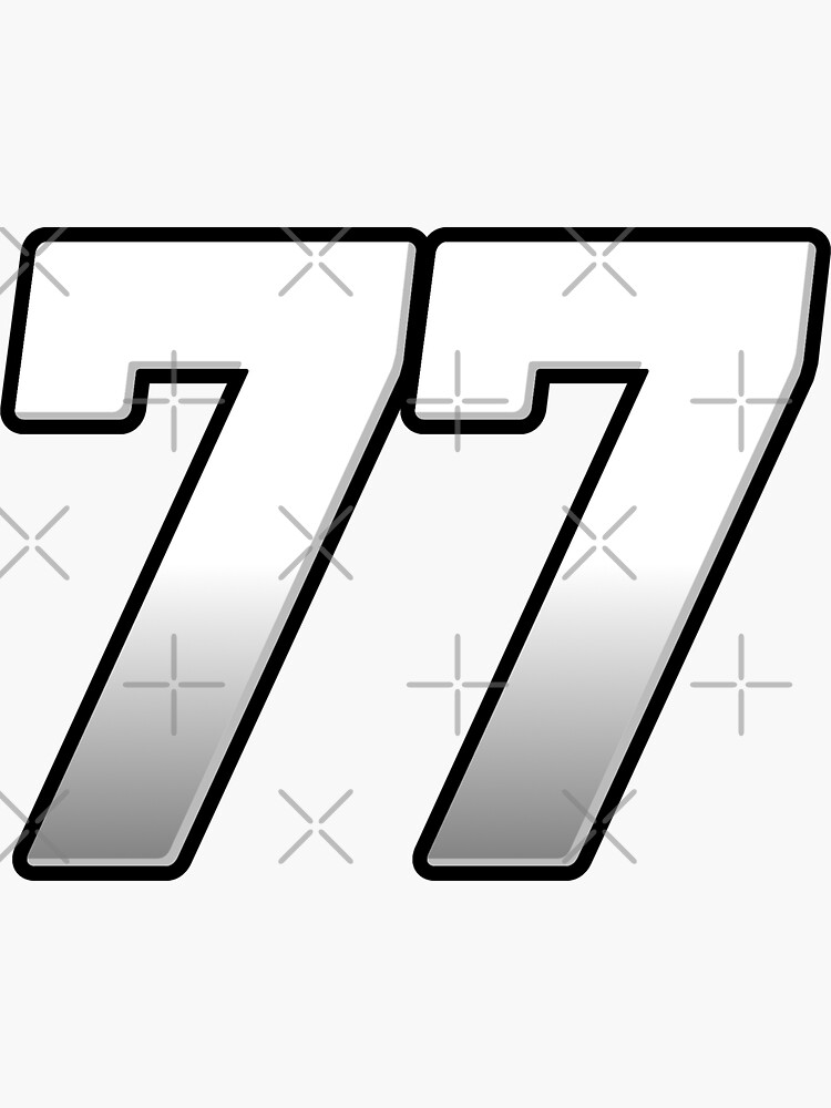 "Racing Number 77" Sticker for Sale by Denti Kanys ⭐⭐⭐⭐⭐ | Redbubble