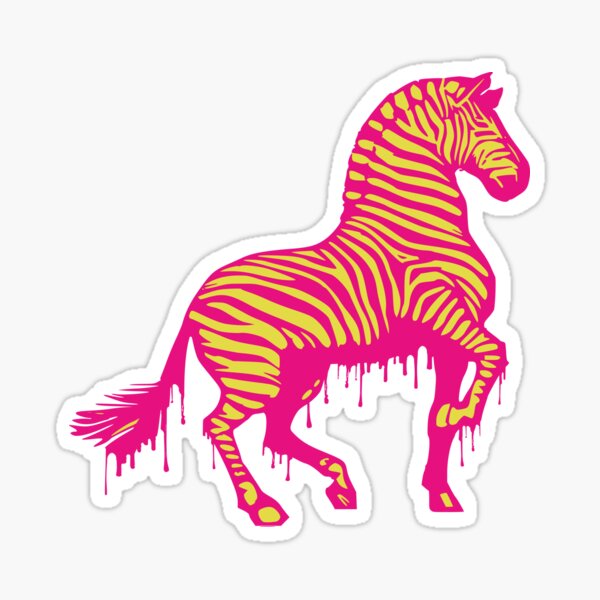 "Dripping Pink Zebra" Sticker for Sale by chillaxcats | Redbubble