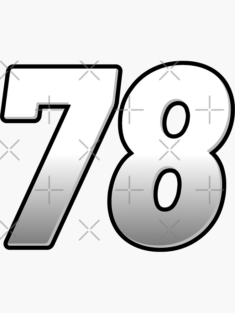 "Racing Number 78" Sticker for Sale by dennystee | Redbubble