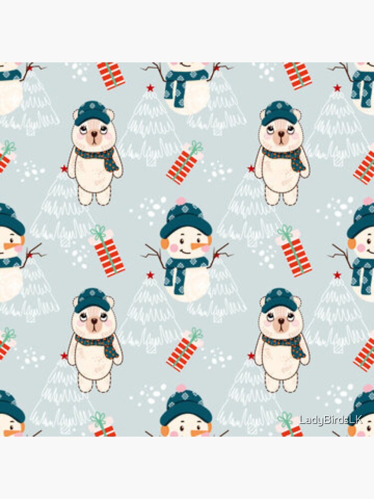 "Polar Bear Christmas illustration" Sticker for Sale by LadyBirdsLK ...