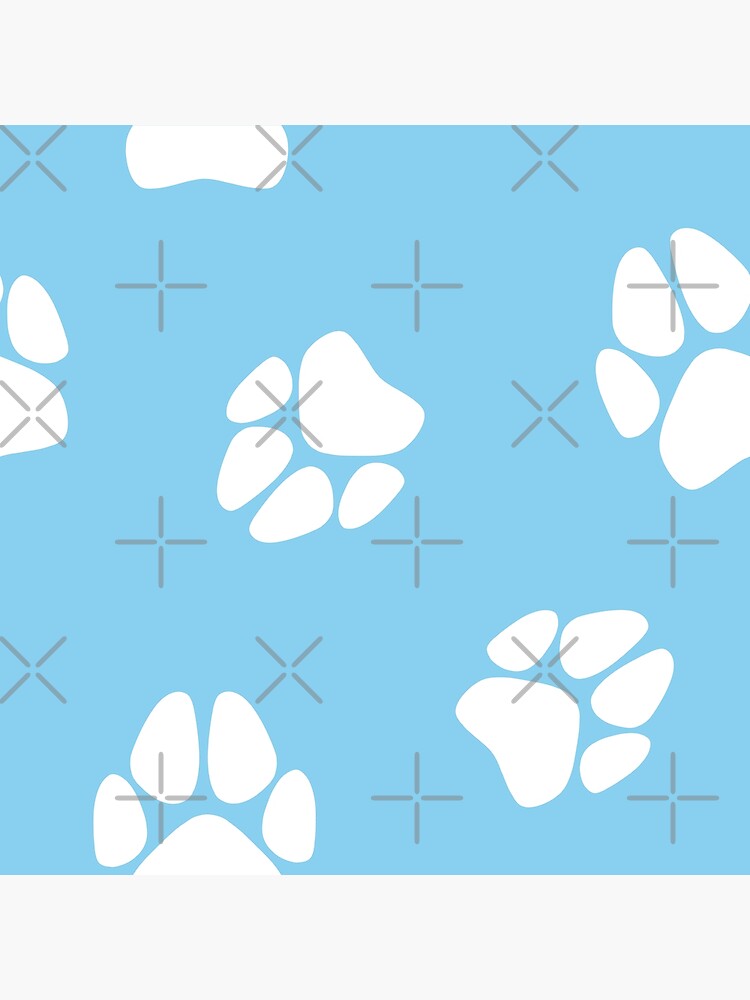 "White Paw Print Pattern (Blue)" Poster for Sale by SolGalaxyDesign ...