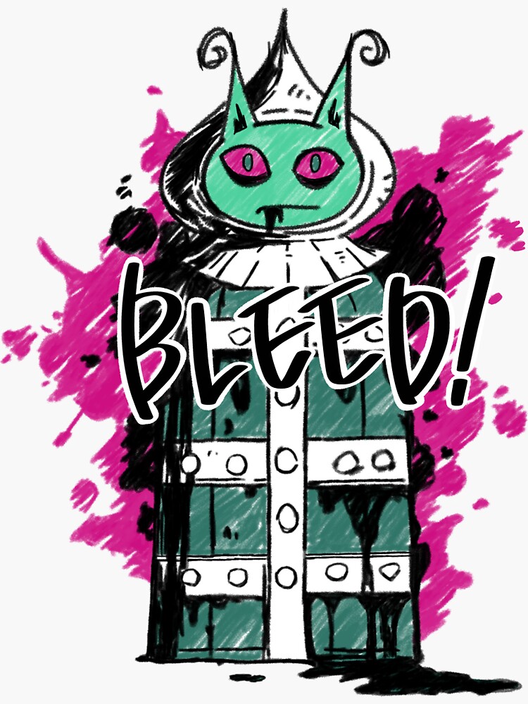 "Bleed Cat" Sticker for Sale by MsDigglesworth | Redbubble