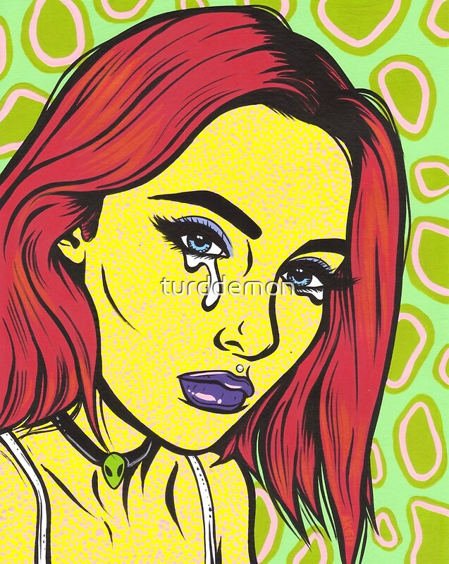 "Crying Red Head Comic Girl" by turddemon | Redbubble