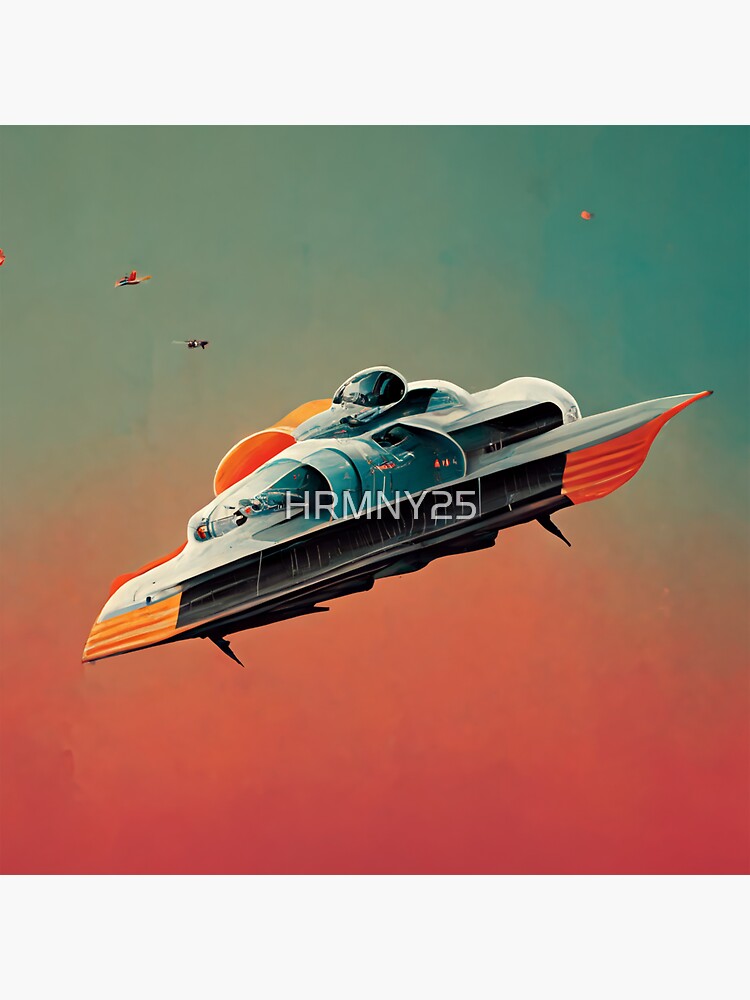 "Journey Space Ship Car Universe Moon Ufo Heaven" Sticker for Sale by ...