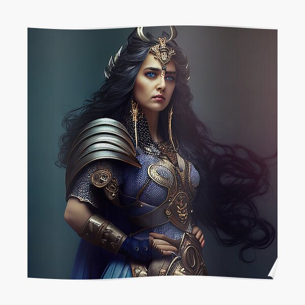"Beautiful valkyrie woman with blue eyes" Poster for Sale by ...