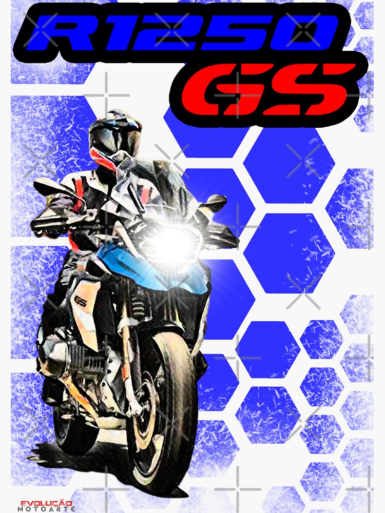 "R1250GS Honeycomb" Sticker for Sale by Evomotoarte | Redbubble