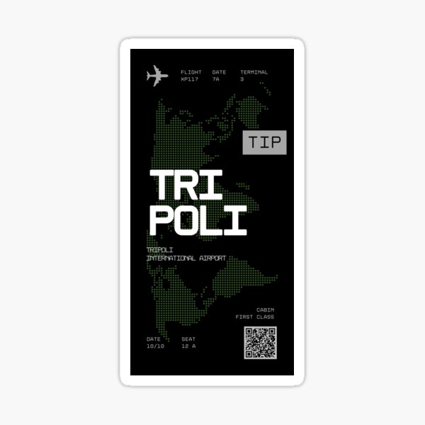 "Boarding Pass Libya Tripoli" Sticker for Sale by TangerineTeez | Redbubble