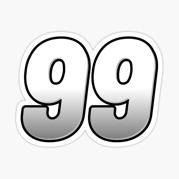 "Racing Number 99" Sticker for Sale by dennystee | Redbubble
