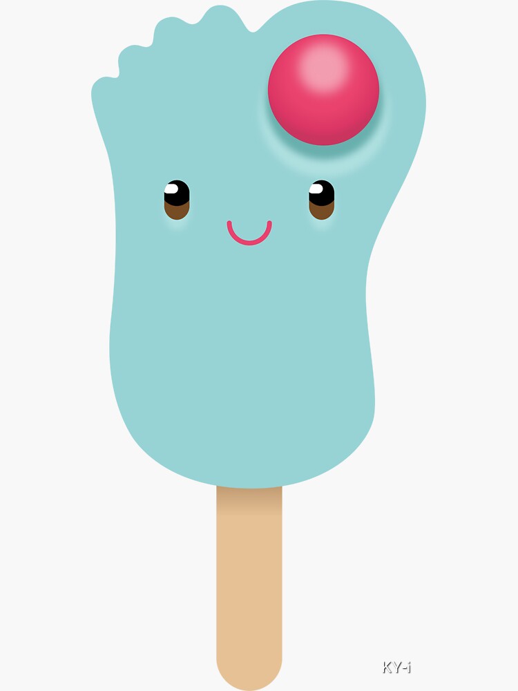 "Kawaii Froze Toes - Happy" Sticker by KY-i | Redbubble