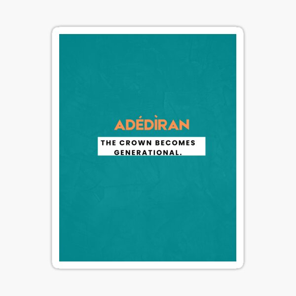 "Adédìran" Sticker for Sale by hakima0 | Redbubble