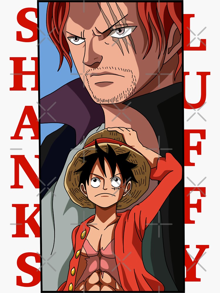 "One Piece Shanks and Luffy" Sticker for Sale by Artsbykk | Redbubble