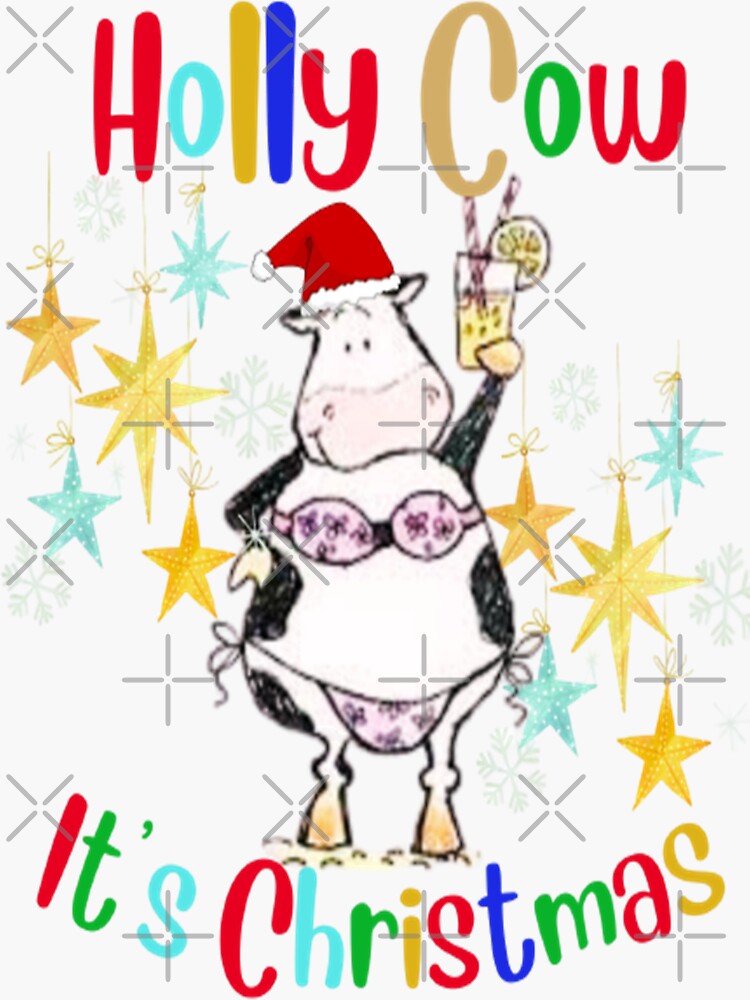 "Holly Cow it is Christmas Time, Grinch and Plaid Christmas" Sticker ...