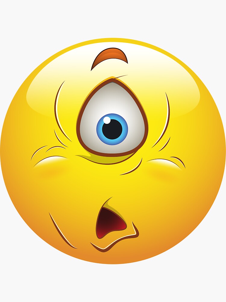 "Cyclops Smiley Face Emoticon" Sticker for Sale by allovervintage ...