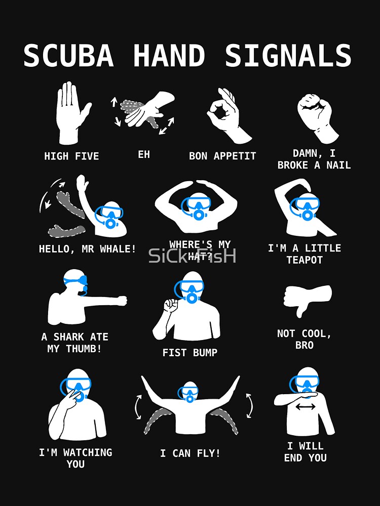 "Scuba Hand Signals" Essential T-Shirt for Sale by SiCk-FisH | Redbubble