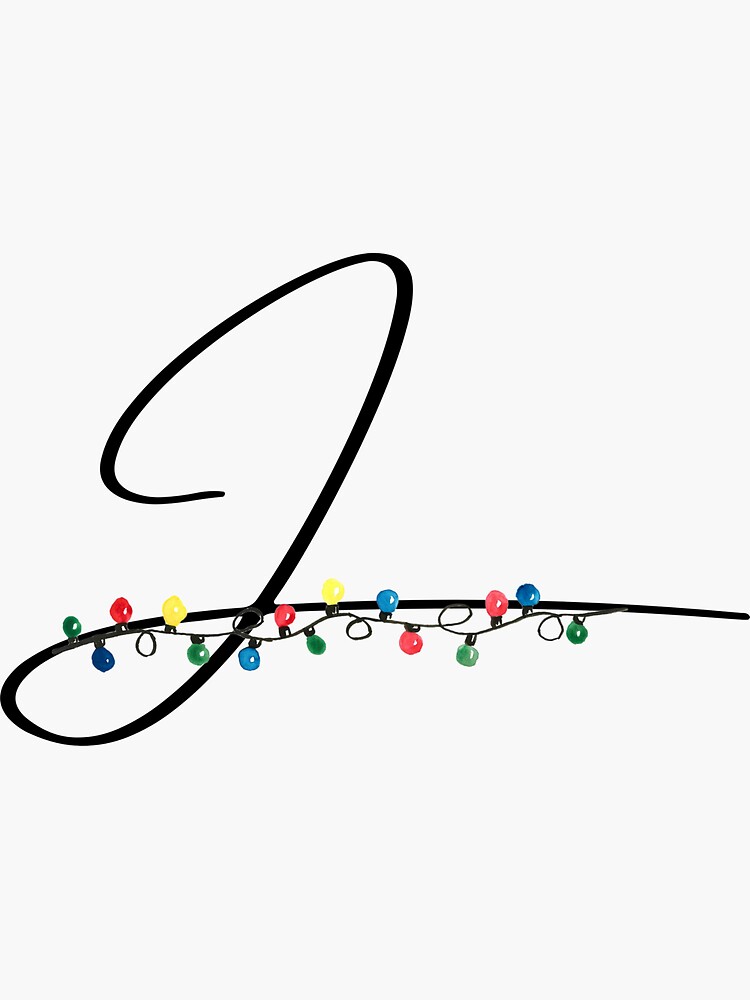"J Christmas Lights Monogram Letter | Alphabet" Sticker for Sale by A ...