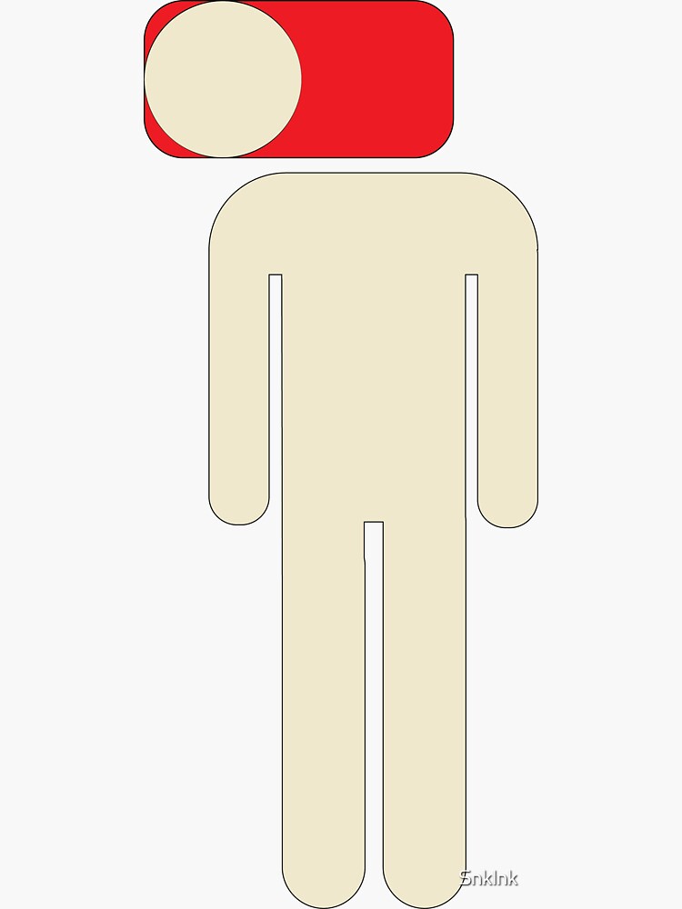 "man stickers with on off button" Sticker for Sale by Snklnk | Redbubble
