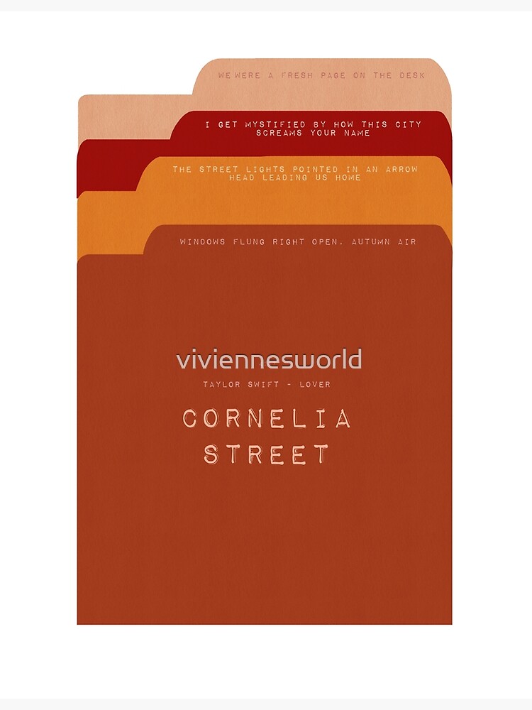 "cornelia street lyric color palette file folder / graphic design ...