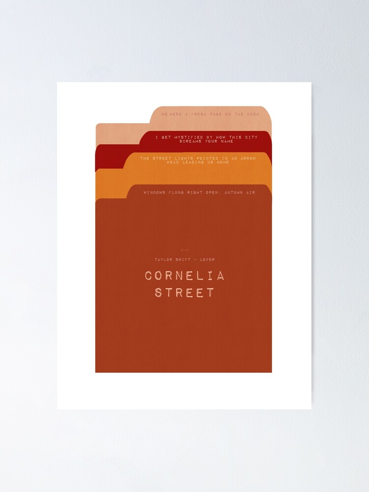 "cornelia street lyric color palette file folder / graphic design ...