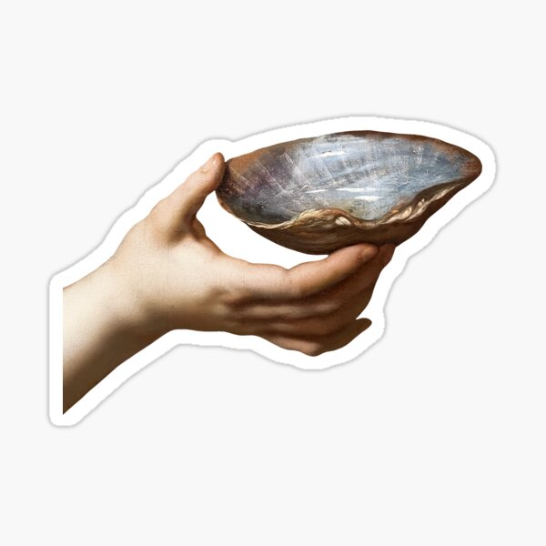 "Hand with seashell detail Renaissance aesthetic" Sticker for Sale by ...