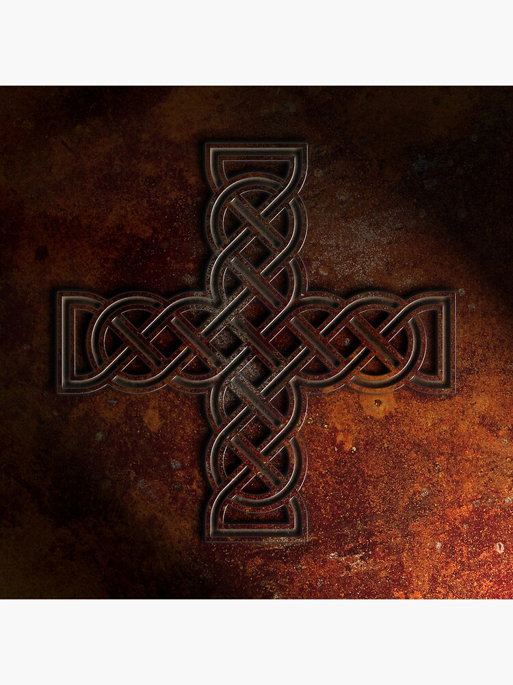 "Celtic Knotwork Cross Rust Texture No 1" Poster for Sale by ...